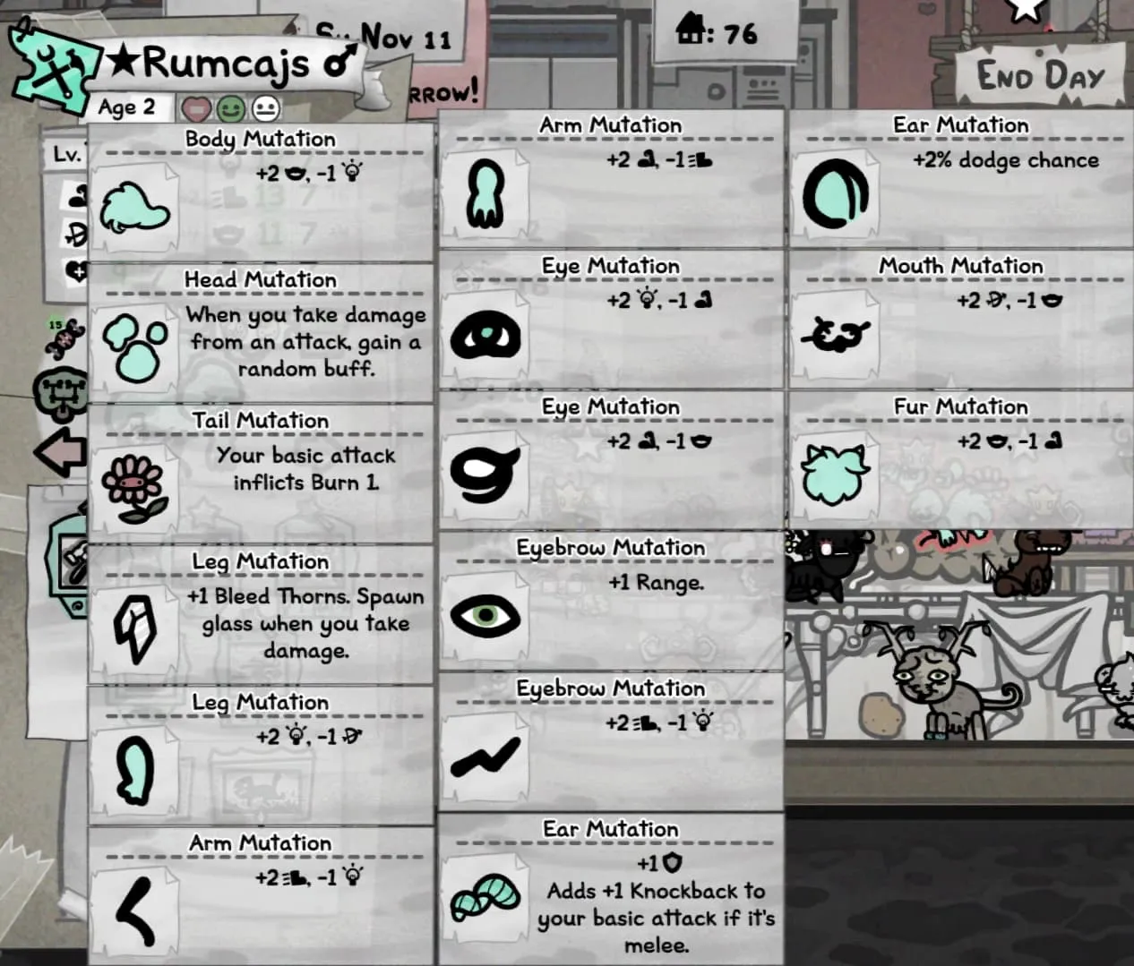 Add Mutation After Combat - Mewgenics Mods